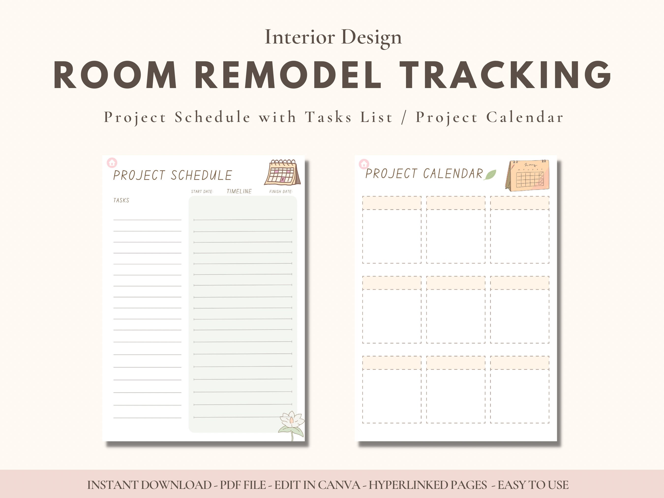 Remodeling Planner Canva Digital Renovation Planner Interior Design ...