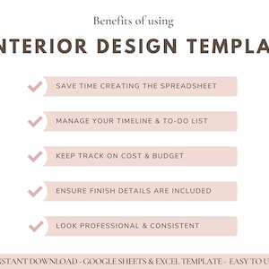 Interior Design Specification Sheet: Renovation Planner (google Sheets ...