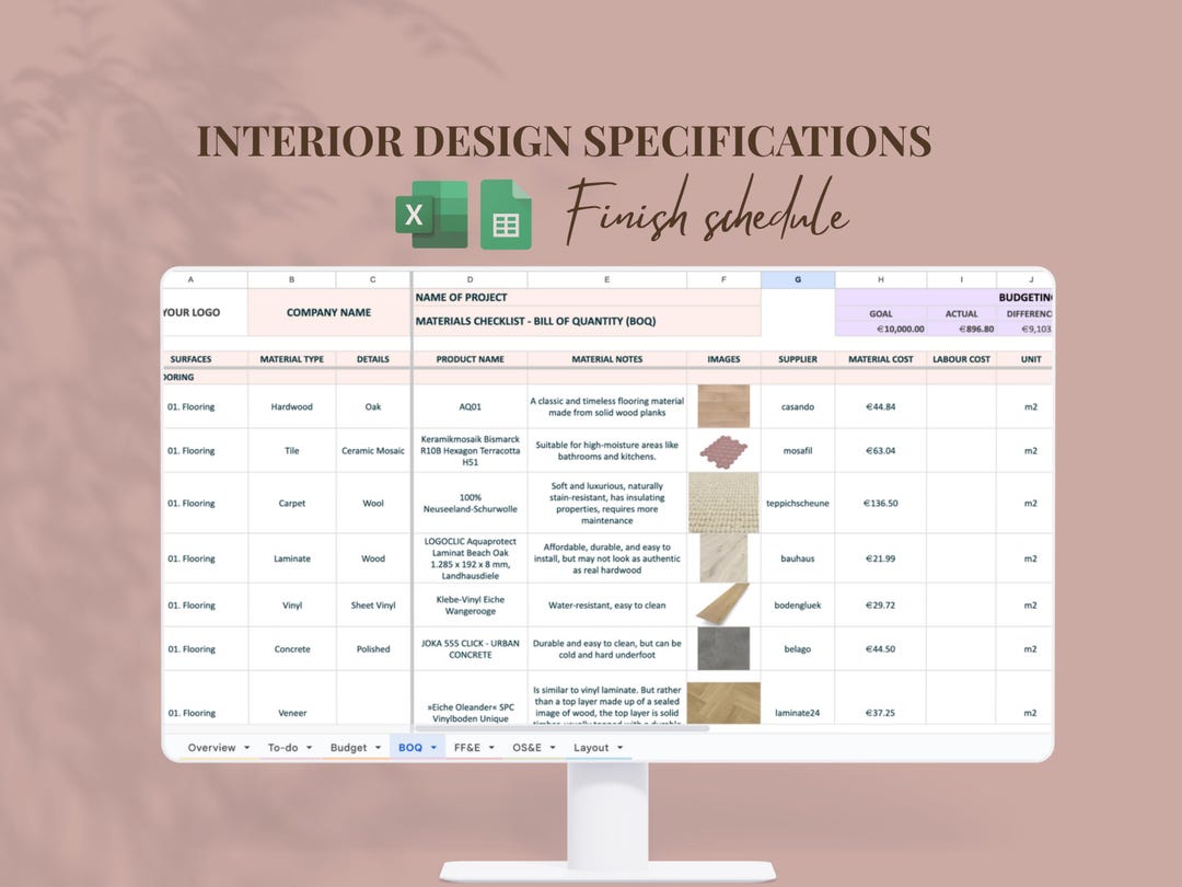 Interior Design Specification Template: Renovation Planner (google ...