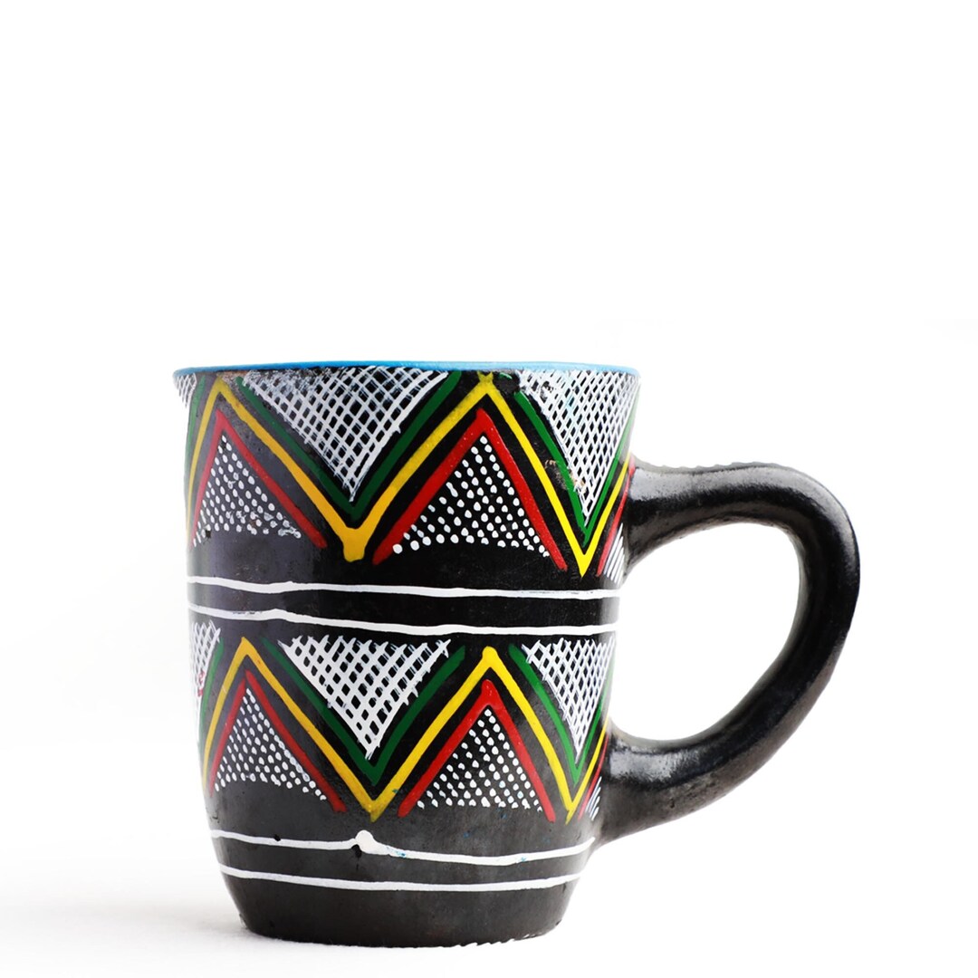 Handmade and Hand Painted Mug With Ethiopian Patterns - Etsy