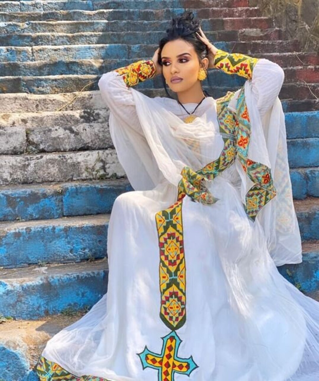 Stunning Yellow Pattern Habesha Dress Gorgeous Habesha Kemis - Etsy