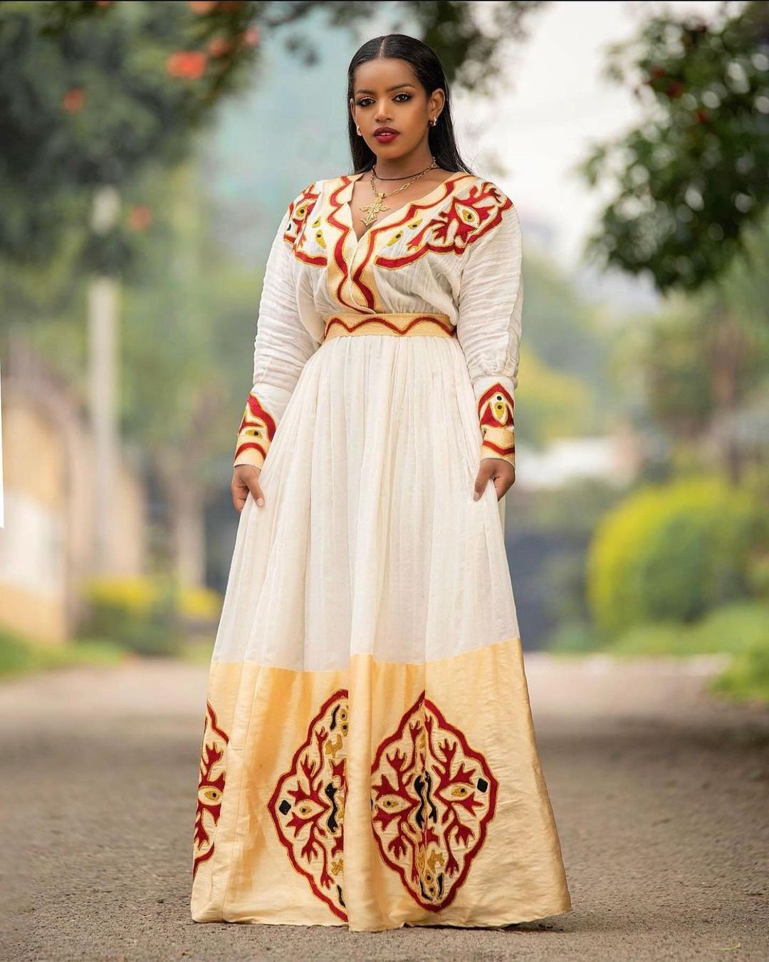Breathtaking Habesha Kemis With Full Tilf Design and Shimena - Etsy