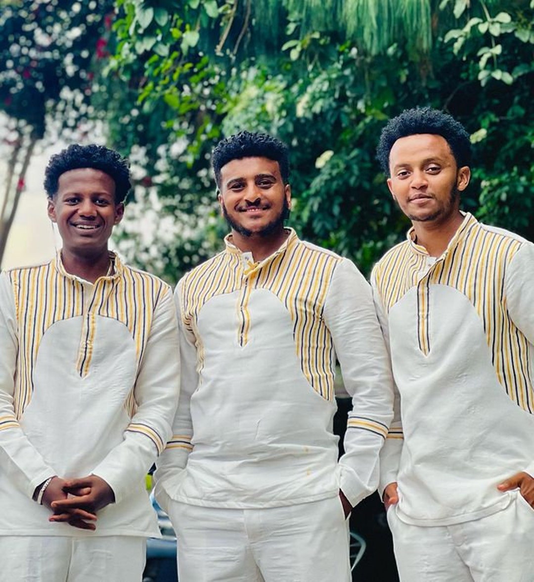 Simple Habesha Shirt for Men Golden Design Modern Habesha Libs - Etsy