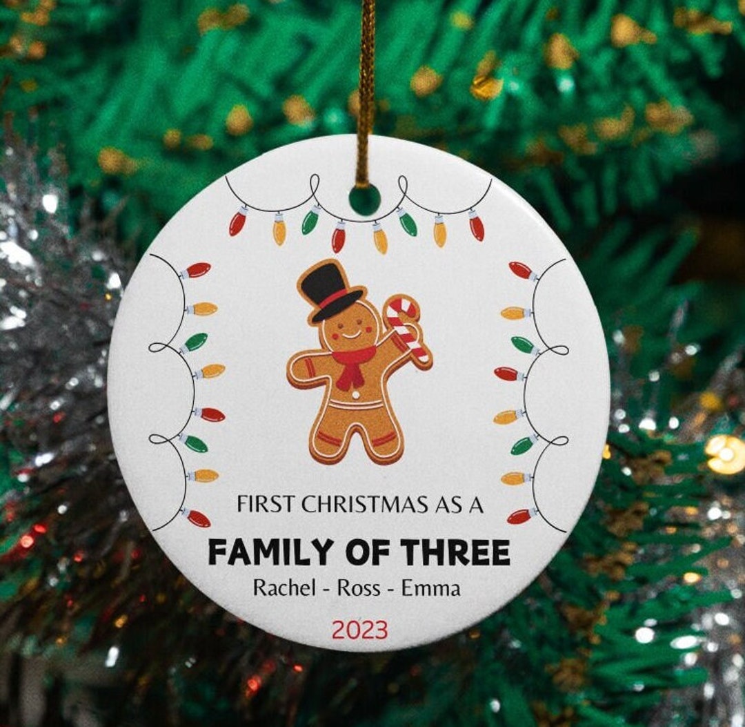Personalized Family of Three Ornament Christmas Gift - Etsy
