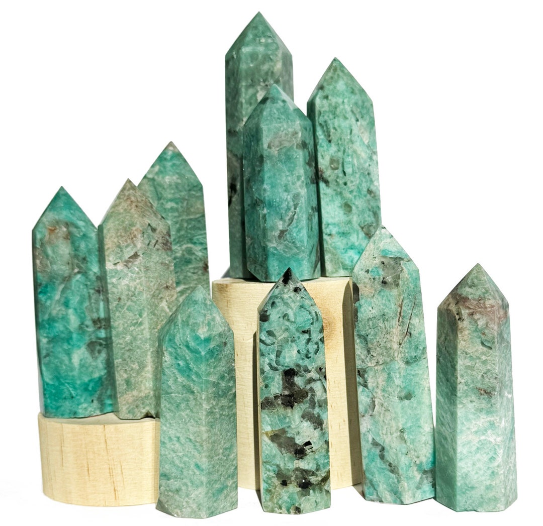 Amazonite Pointed Towers Natural Gemstone Home Decor, Mediation Aid ...
