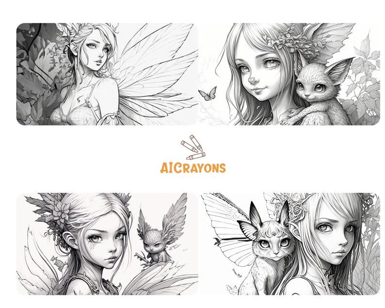 MAXI PACK 15 Delicate Fairy Coloring Pages Printable Digital Coloring ...