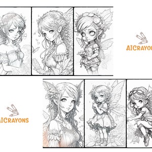 MAXI PACK 25 Fairy Girls Coloring Pages Printable Digital Coloring ...