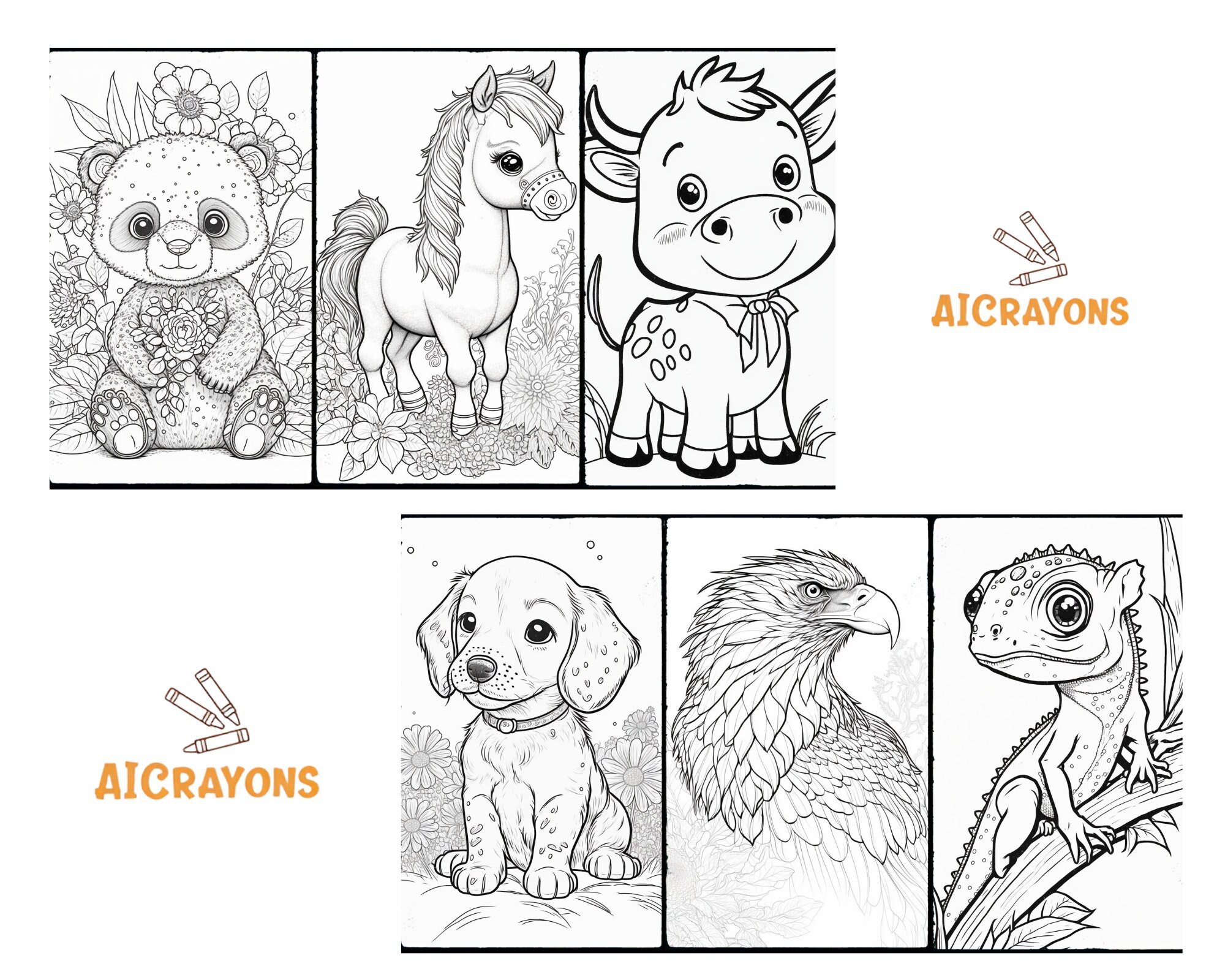 MAXI PACK 25 Cute Animals Coloring Pages Printable Digital Coloring ...