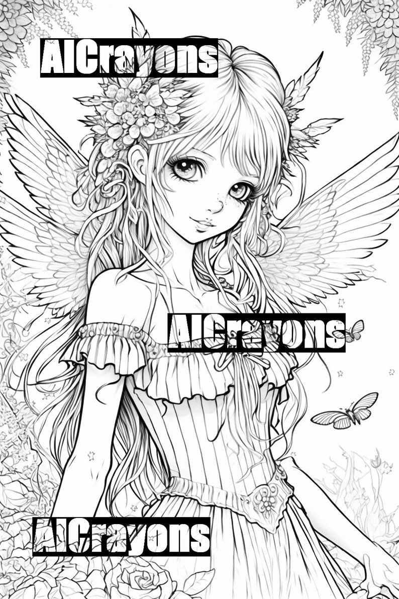 MAXI PACK 25 Fairy Girls Coloring Pages Printable Digital - Etsy France