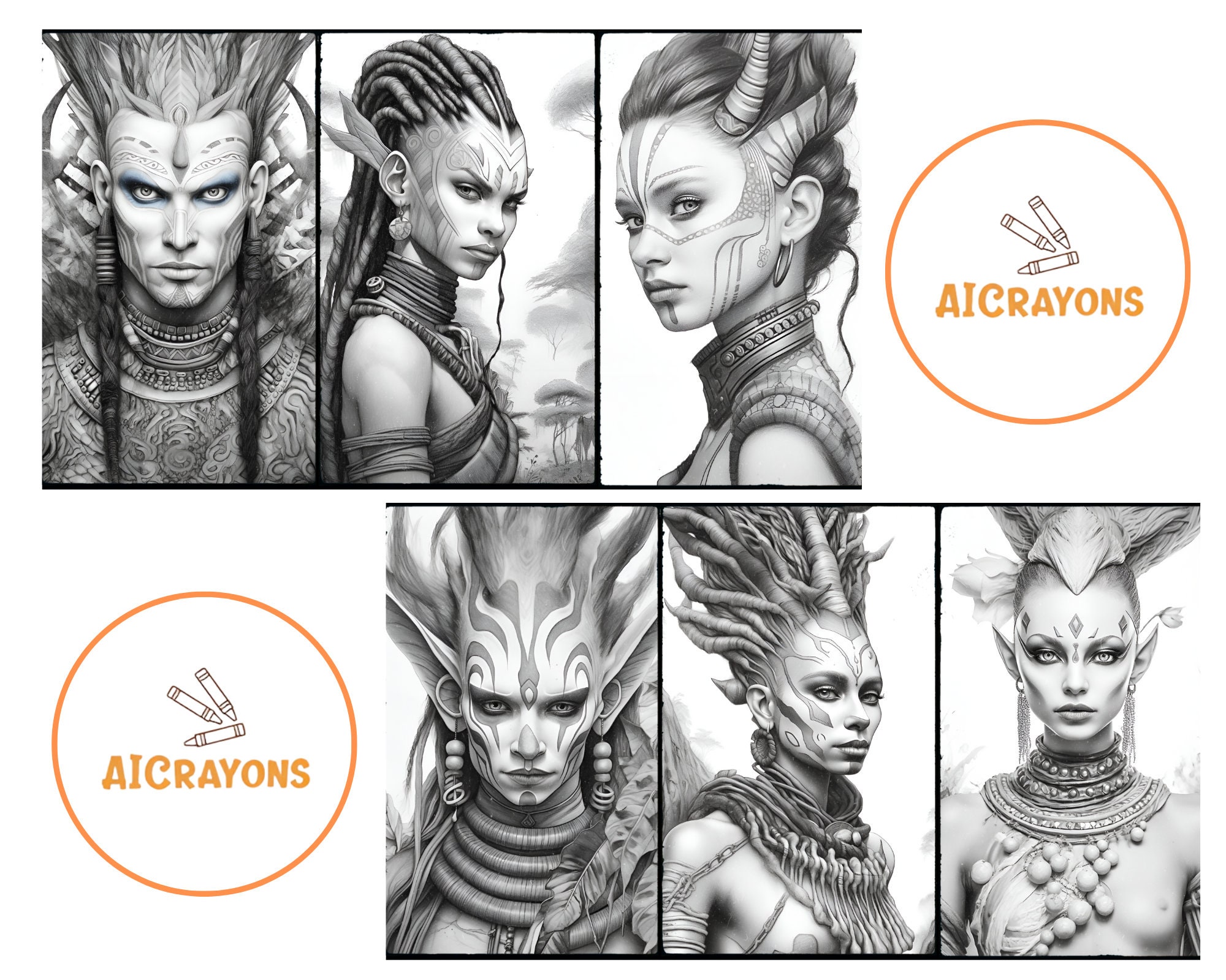 MAXI PACK 25 Avatars Coloring Pages Printable Digital - Etsy