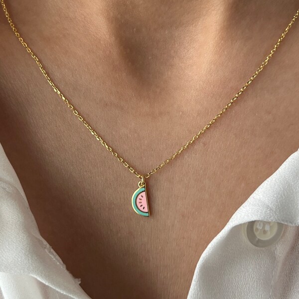 Watermelon Necklace - Etsy