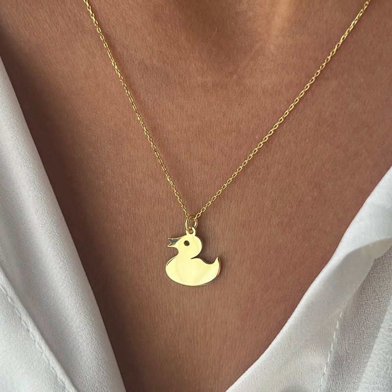 Gold Plated Duck Necklace - Etsy