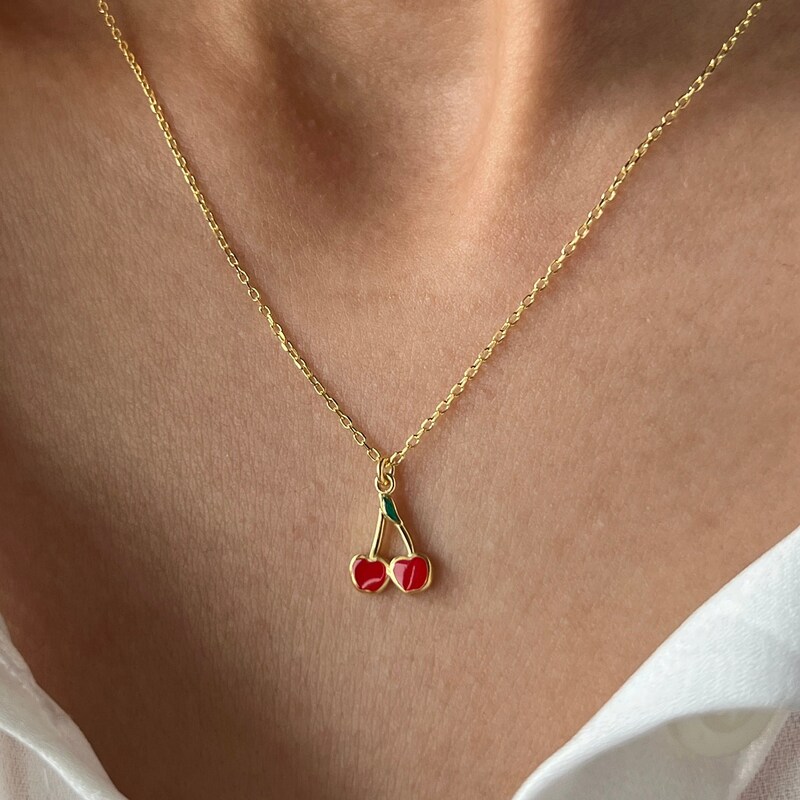 Red Cherry Necklace - Etsy