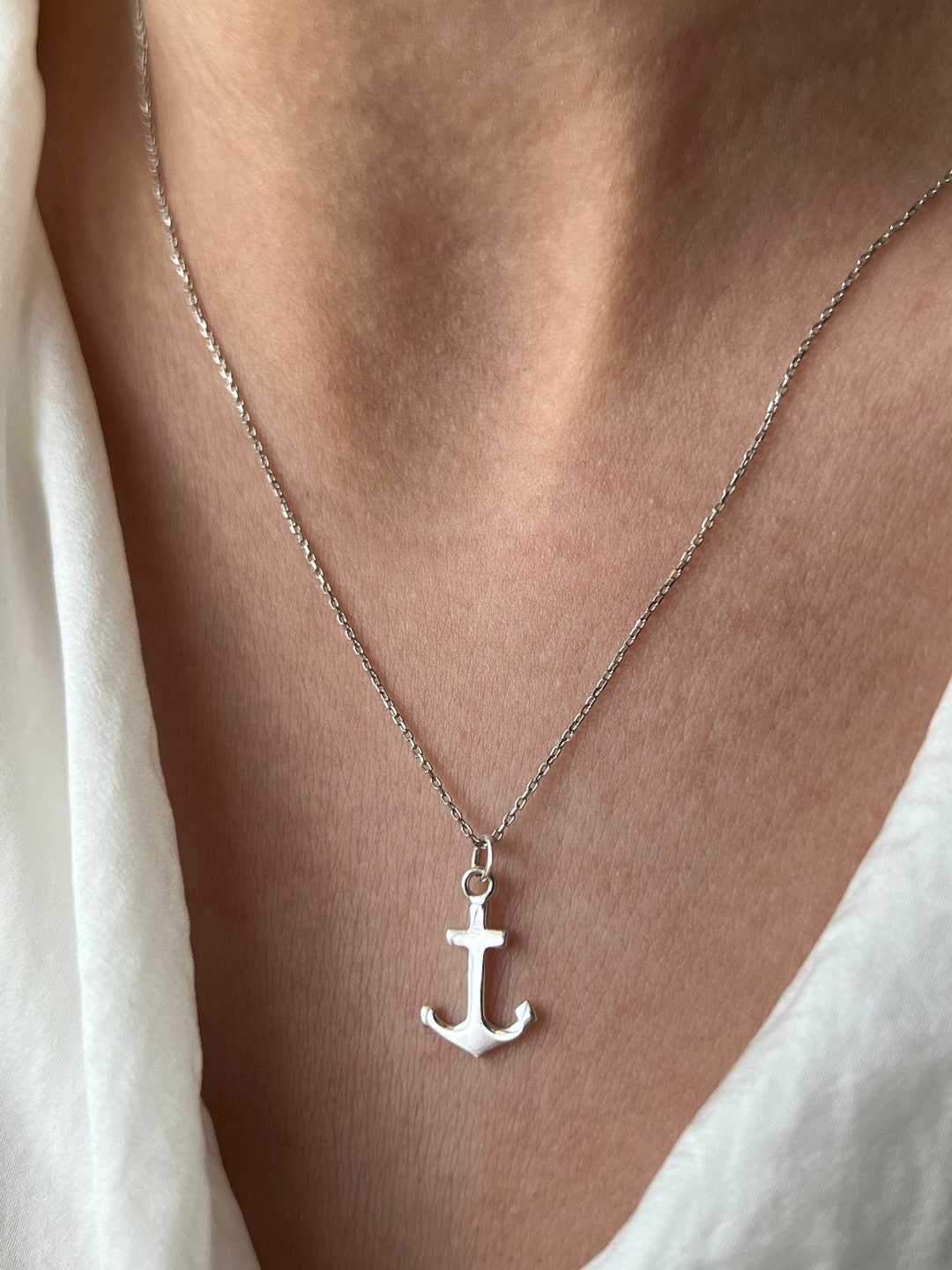 Anchor Necklace • 14K Gold Plated • Sea Pendant • 925 Silver • Sailor ...