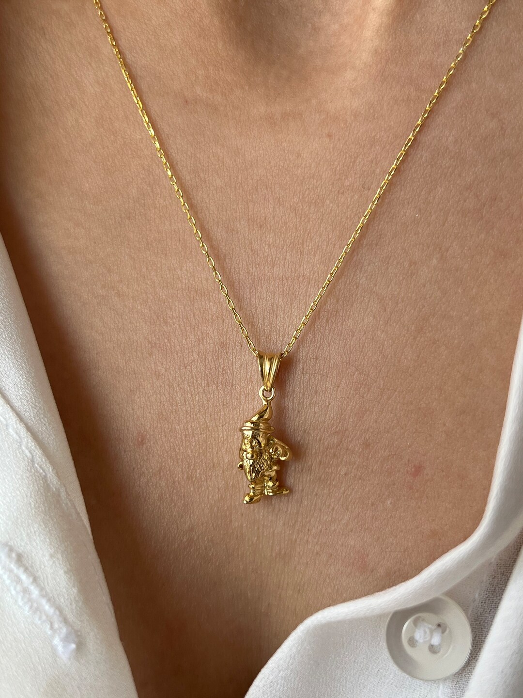 Christmas Elf Necklace: 925 Sterling Silver Xmas Genie Pendant - Etsy