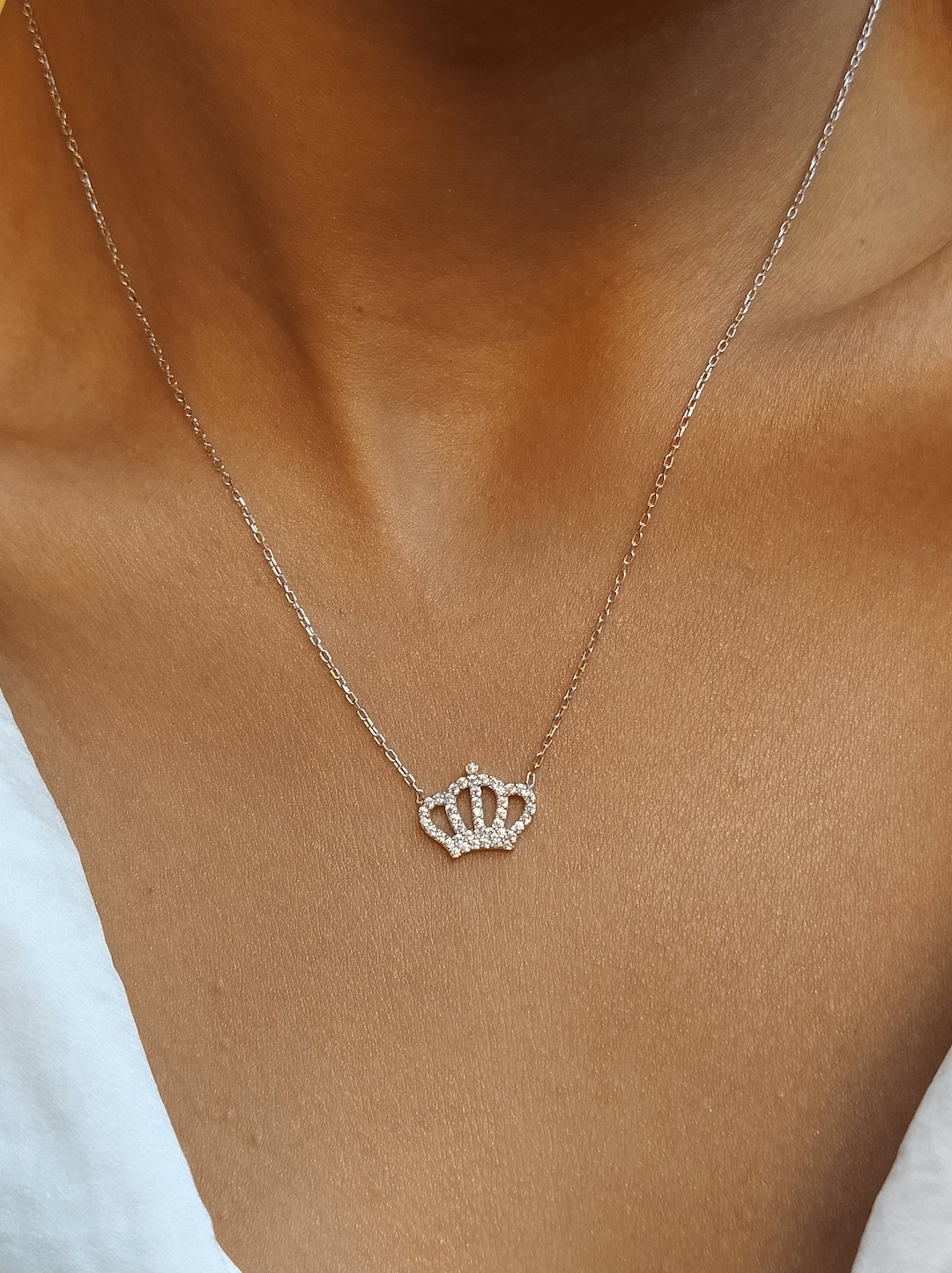 Crown Necklace • 14K Gold • Crown Pendant • Princess Necklace • Queen ...
