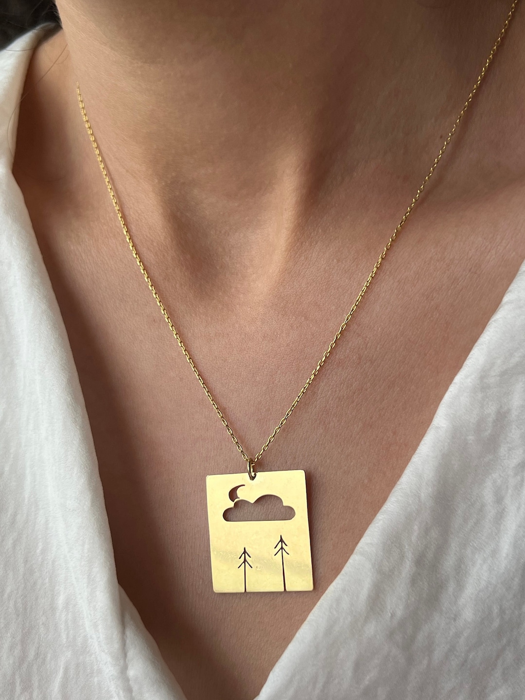 Nature Necklace • 14K Gold • Summer Necklace • Design Necklace ...