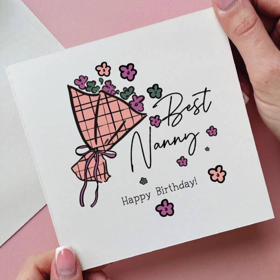 Personalized Floral Birthday Card for Nanny - Etsy