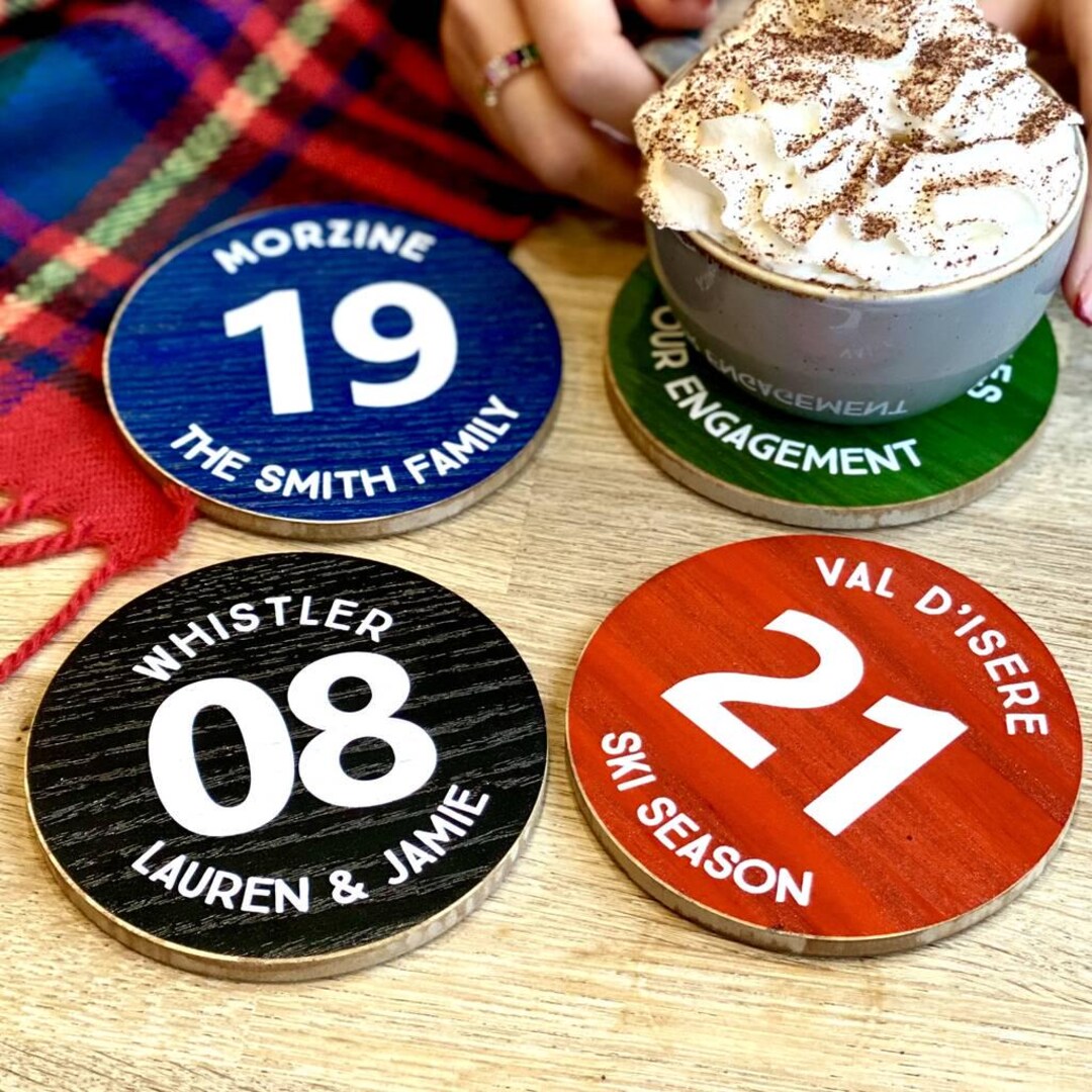 Personalised Ski Resort Piste Marker Coaster - Etsy
