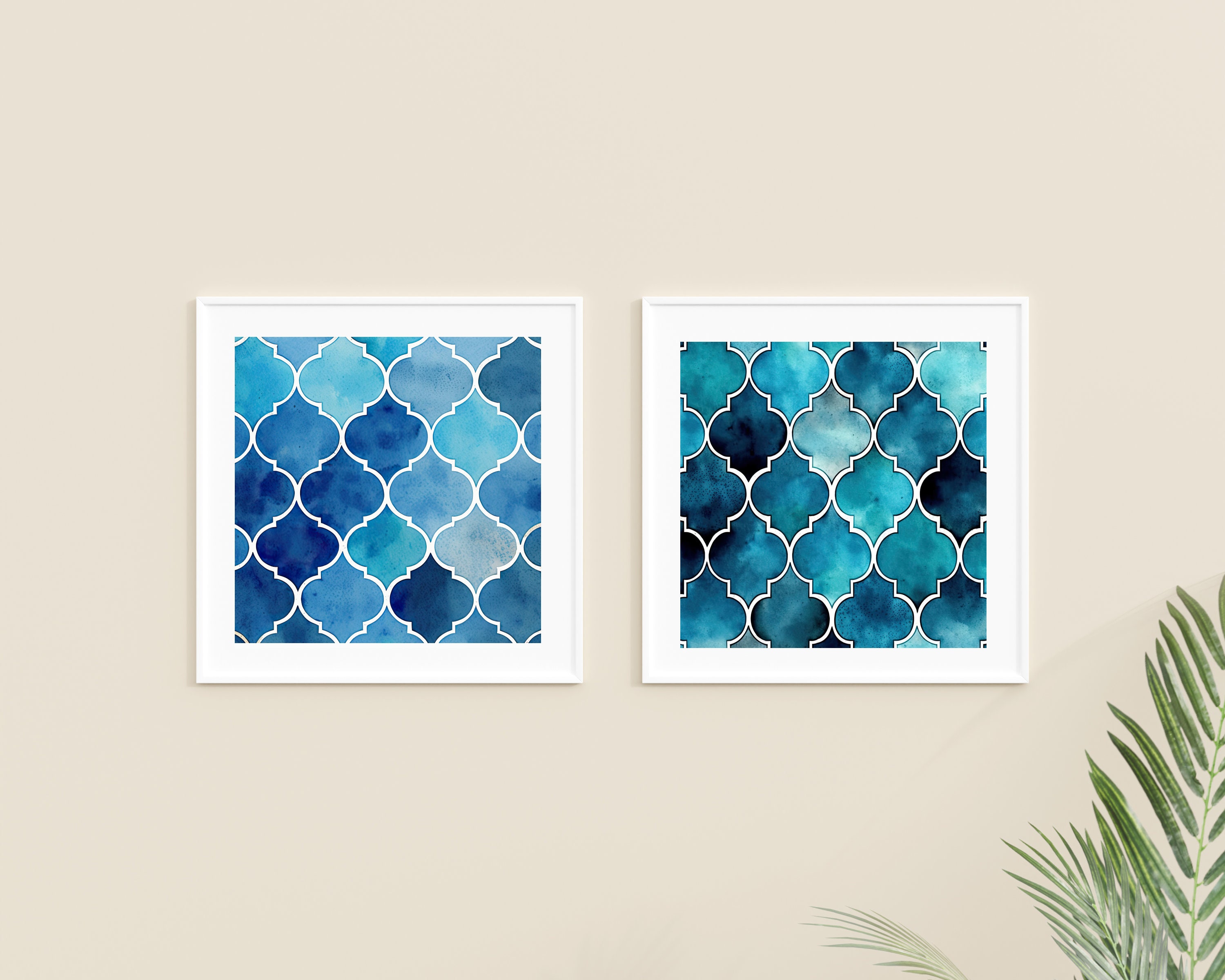 Moroccan Tile Print Moroccan Printable Wall Art Watercolor Tile Artwork ...