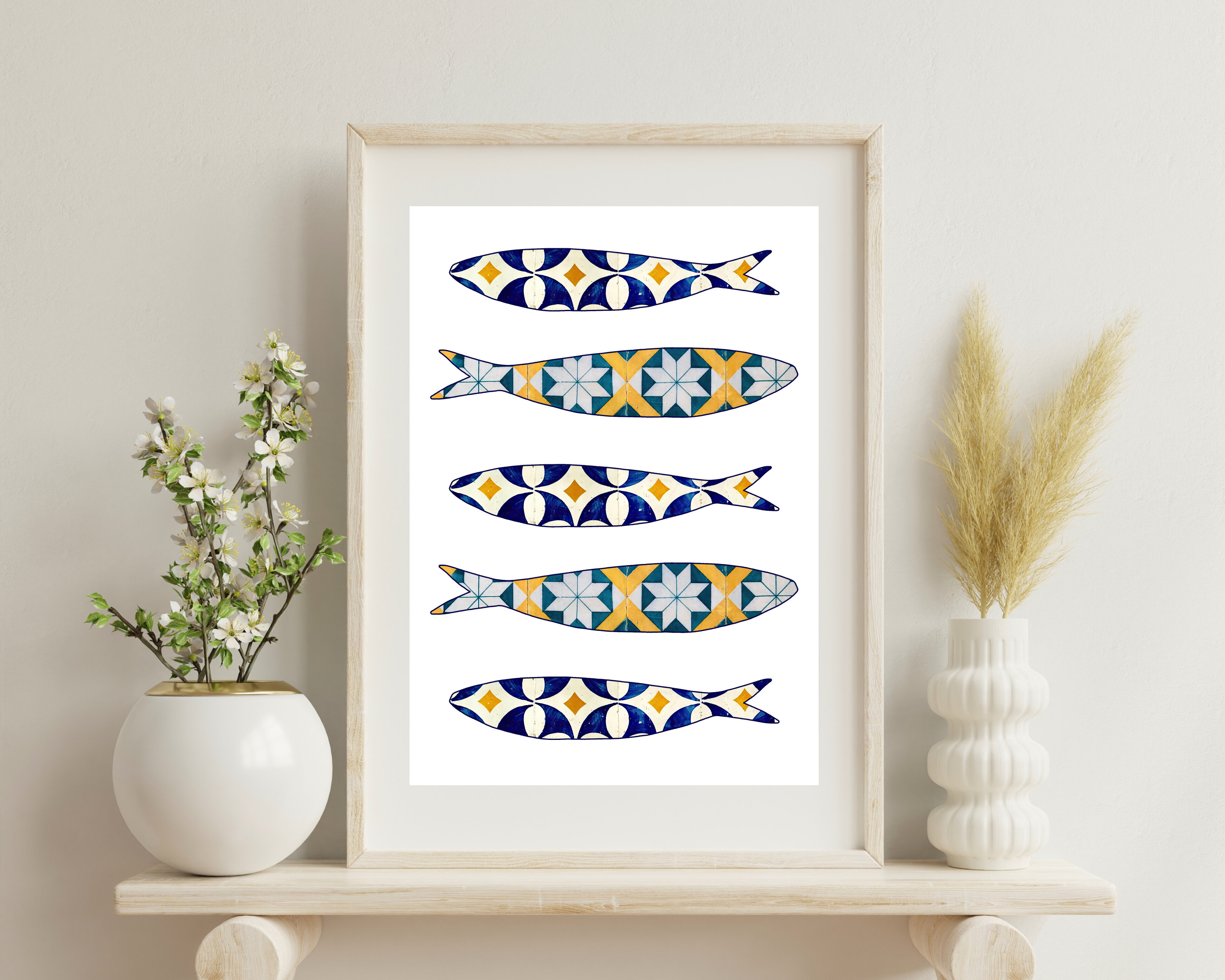 Portuguese Sardine Tile Wall Art Print Portugal Sardine Tile - Etsy