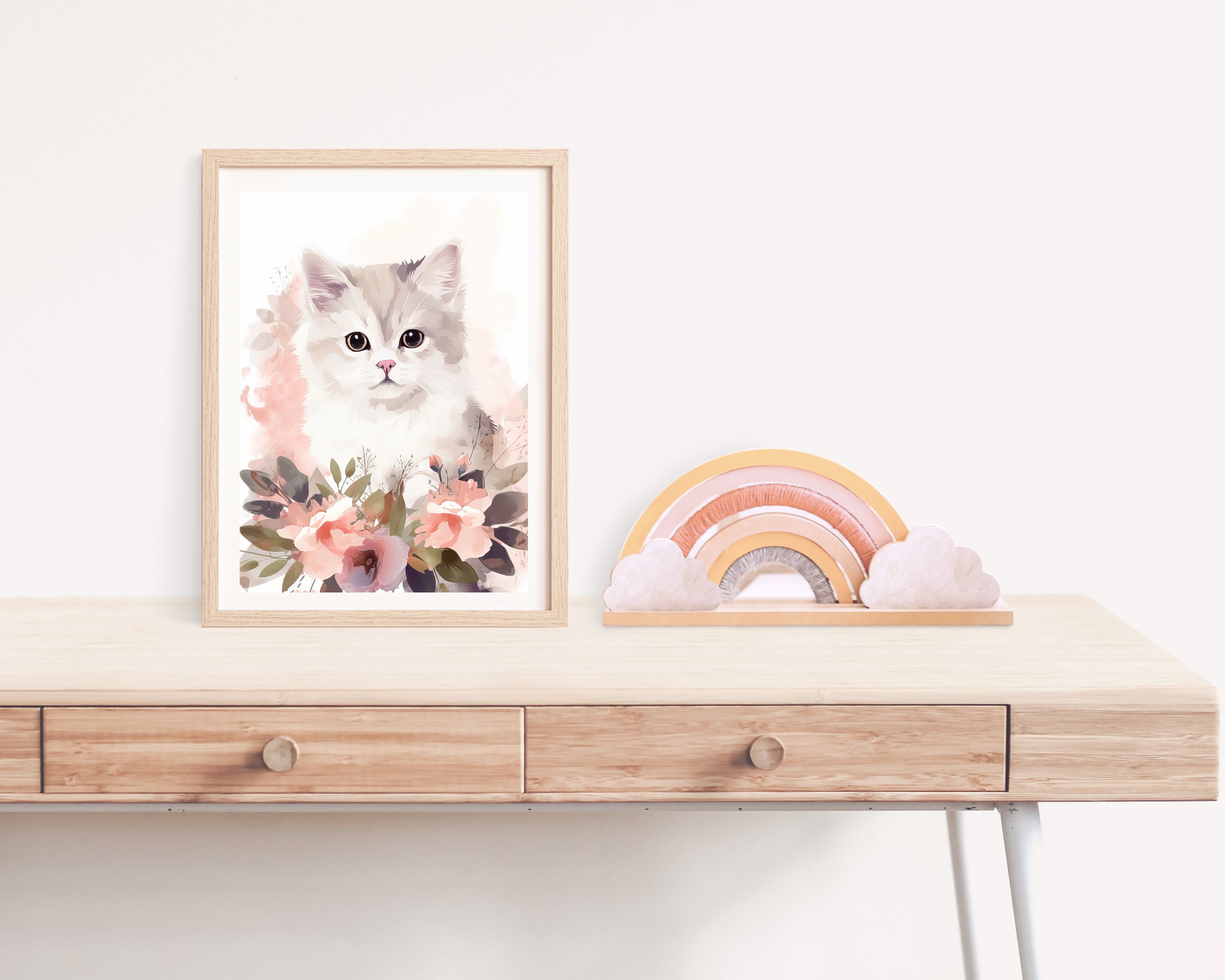 Printable Kitten Wall Art Cute Cat Print for Nursery - Etsy