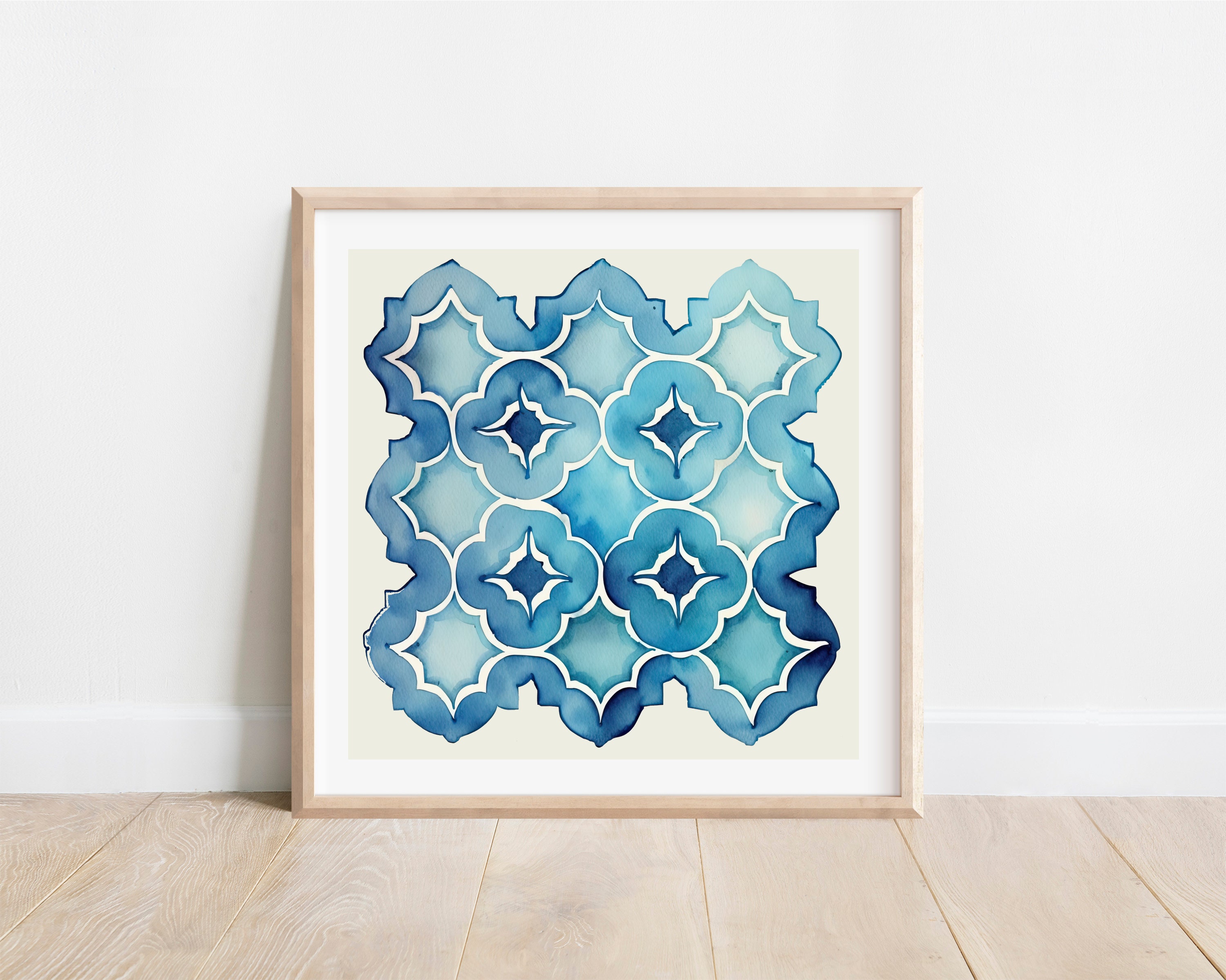 Moroccan Tile Print Moroccan Printable Wall Art Watercolor Tile Artwork ...