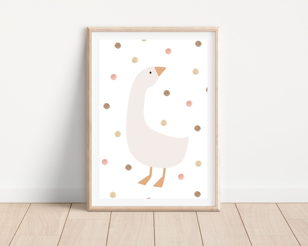 Cute Goose Print for Nursery, Goose Printable Wall Art, Kid Room ...