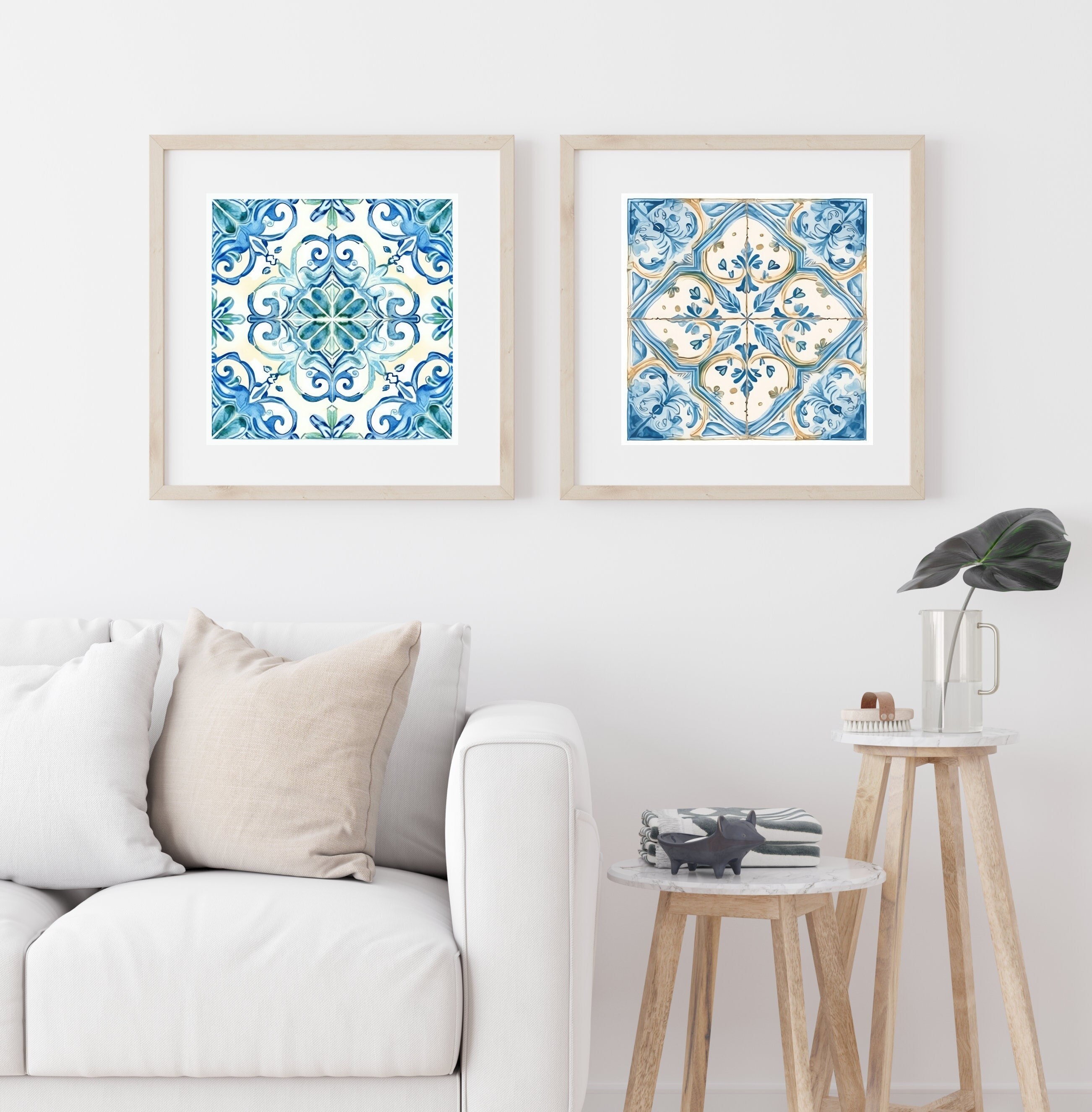 Spanish Tile Print Watercolor Tile Artwork Spanish Wall Art Spanish ...