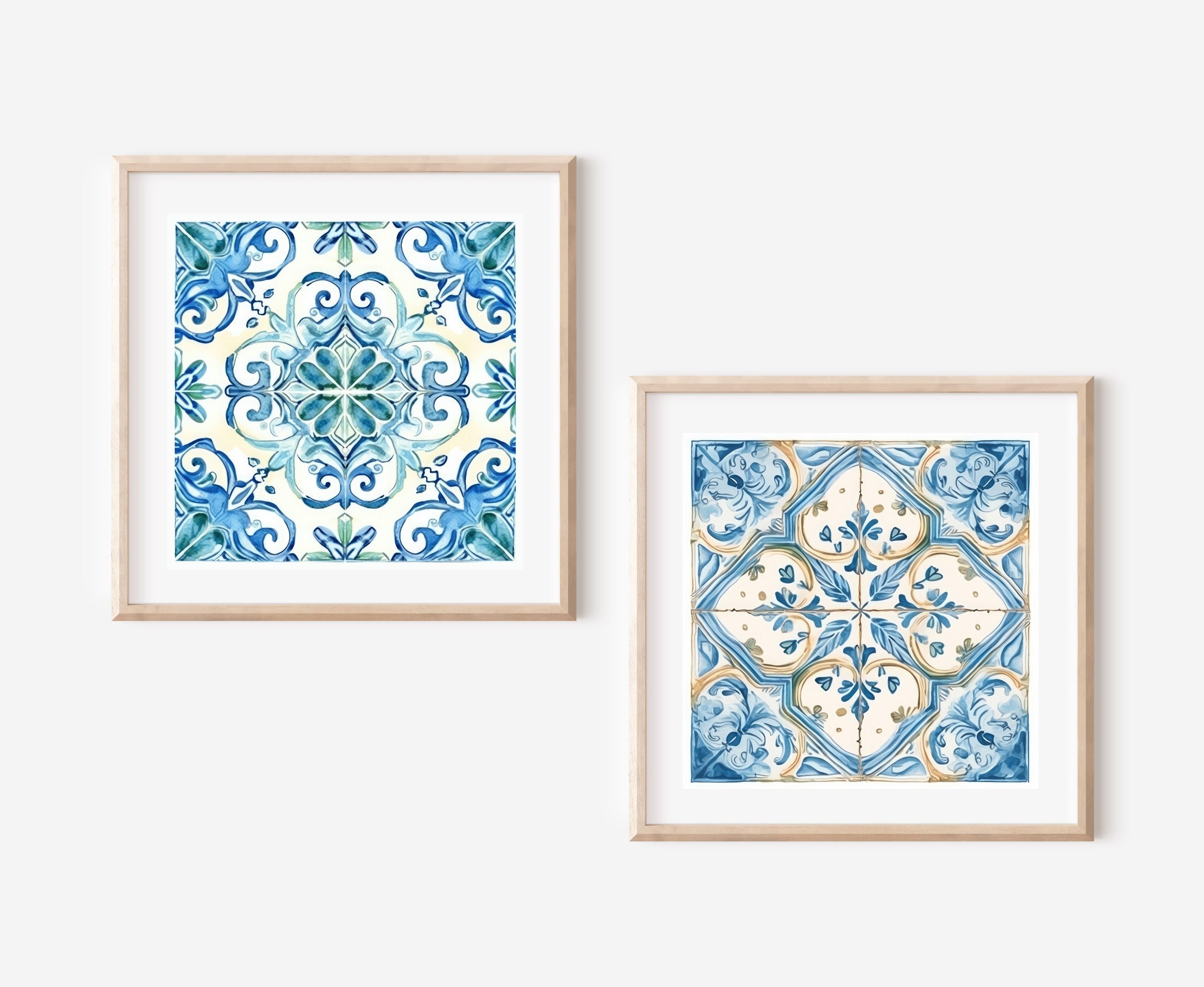 Spanish Tile Print Watercolor Tile Artwork Spanish Wall Art Spanish ...