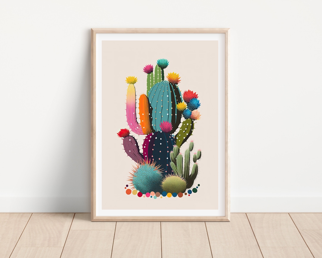 Desert Cactus Print Desert Cactus Art Desert Cactus Digital Print Art ...