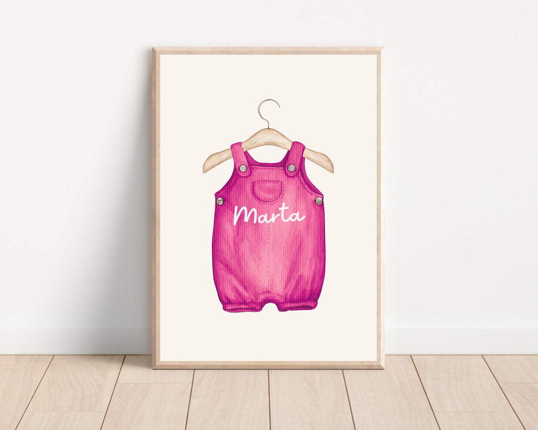 Personalized Baby Girl Name Print, Custom Nursery Name Print, Pink Girl ...