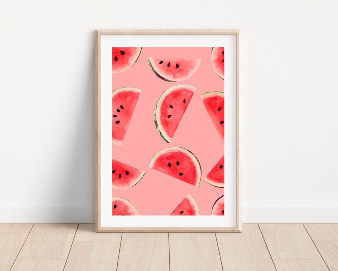 Watermelon Print Watermelon Printable Wall Art Fruit Kitchen Art ...