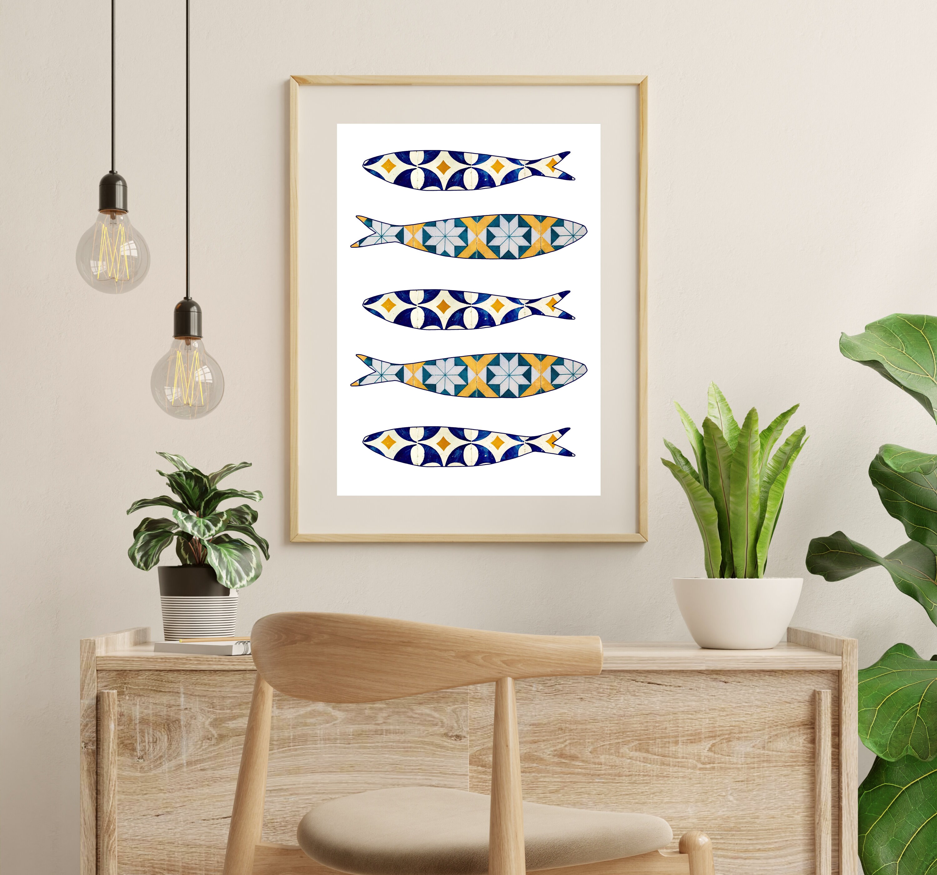 Portuguese Sardine Tile Wall Art Print Portugal Sardine Tile - Etsy