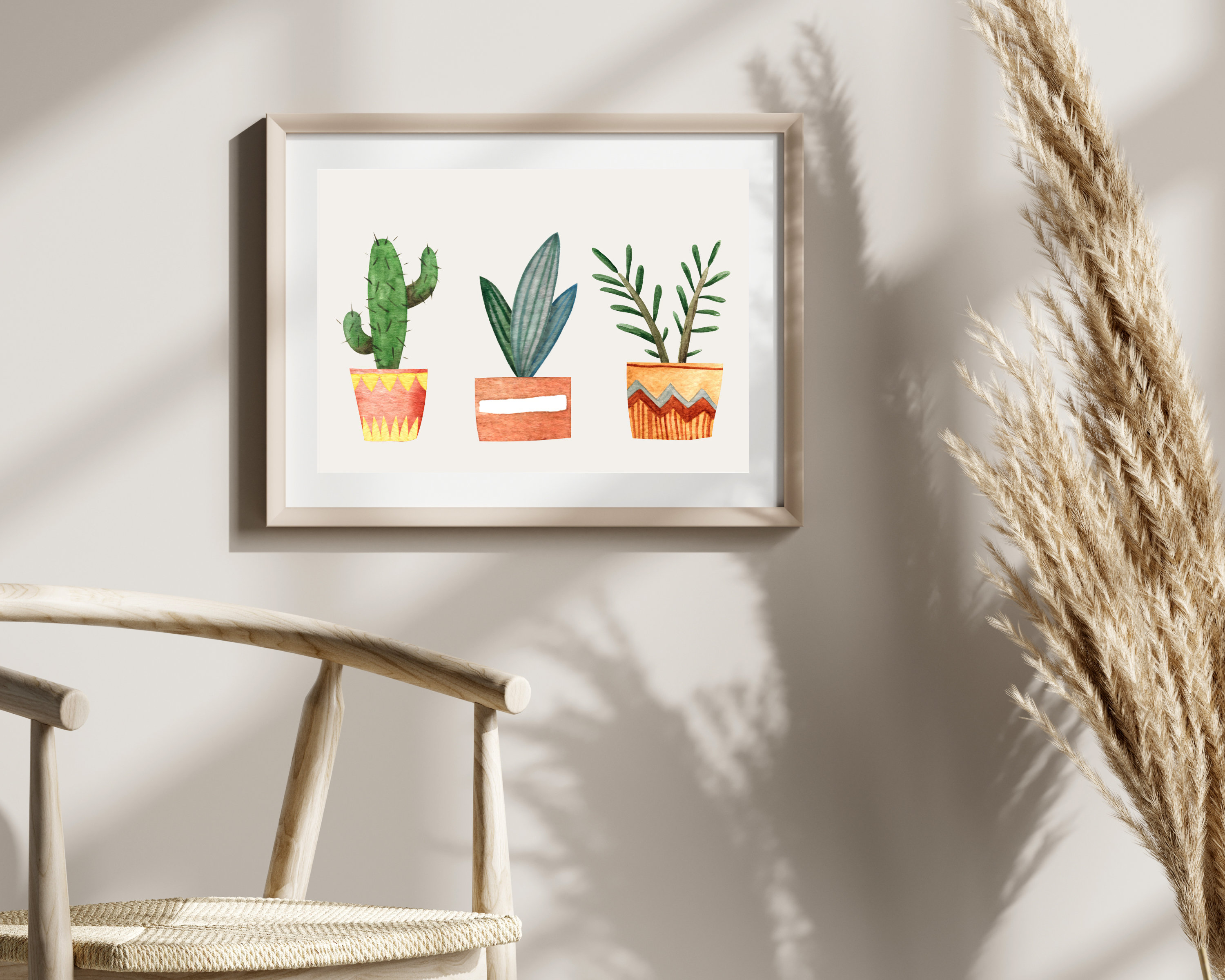 Boho Printable Cactus Wall Art Boho Cactus Wall Decor - Etsy