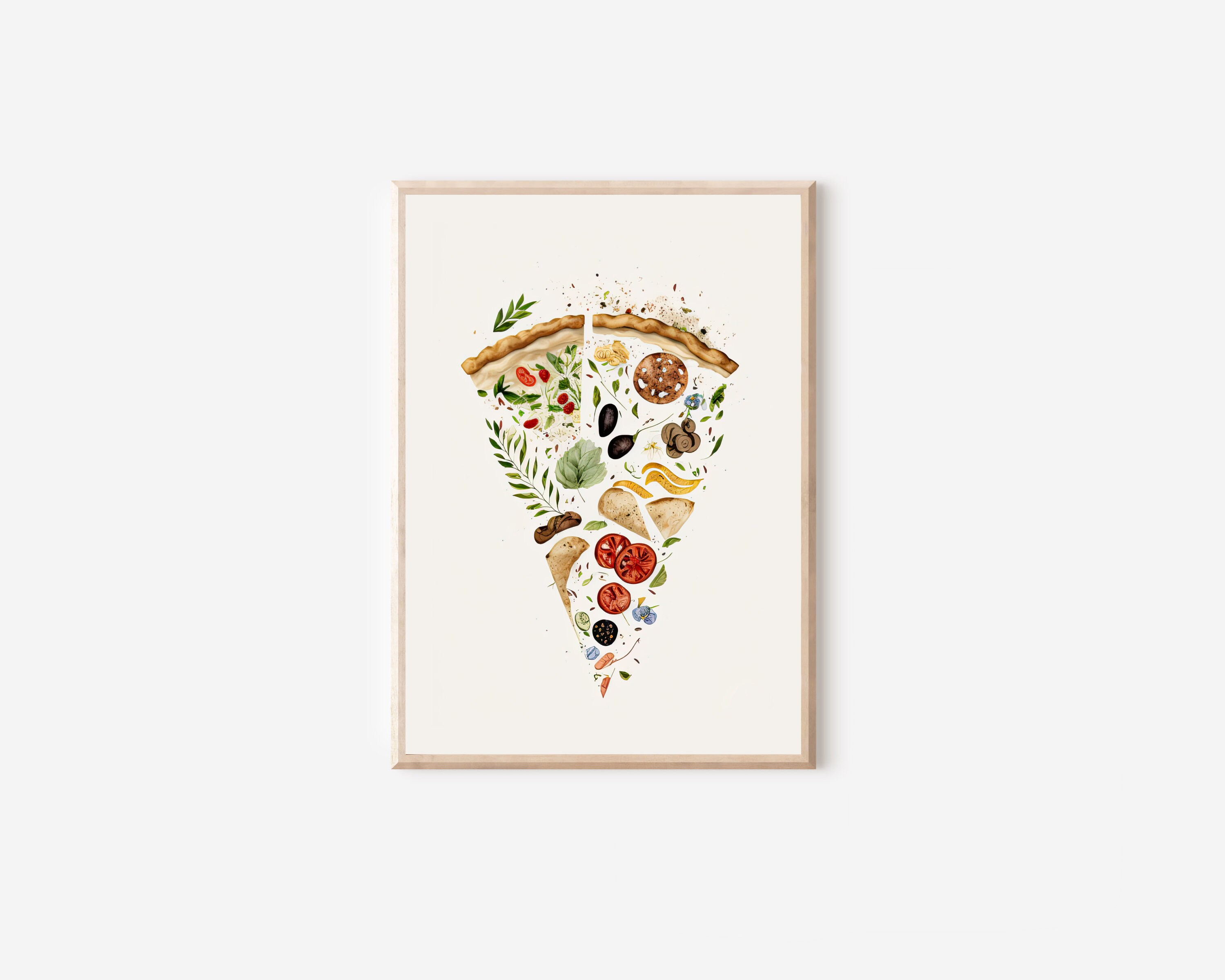 Printable Pizza Wall Art Print, Food Kitchen Print, Boho Kitchen ...