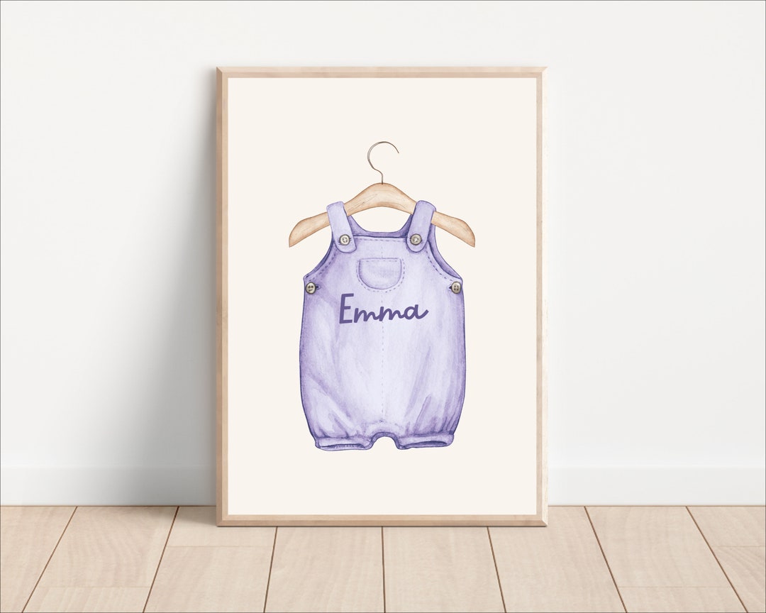 Lavender Custom Baby Girl Name Sign Nursery Wall Art Print, Boho ...