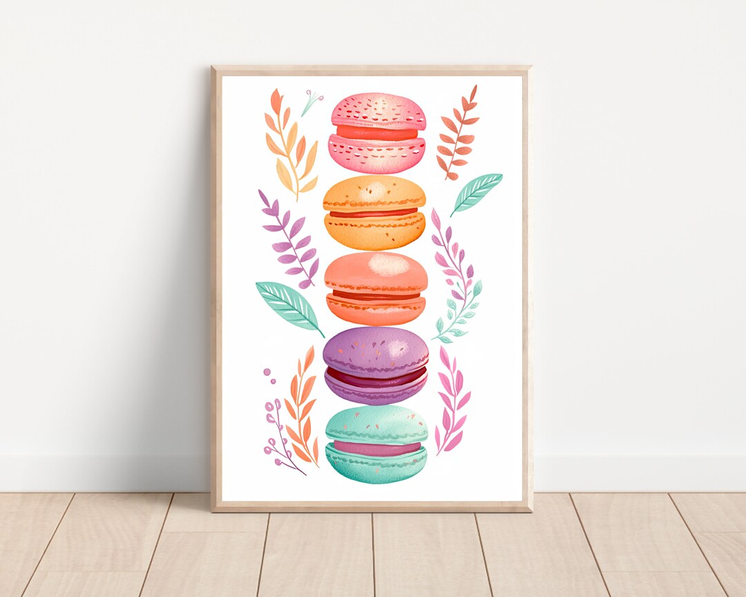 Macaron Print Macaron Art Print Patisserie Wall Art Printable Boho ...