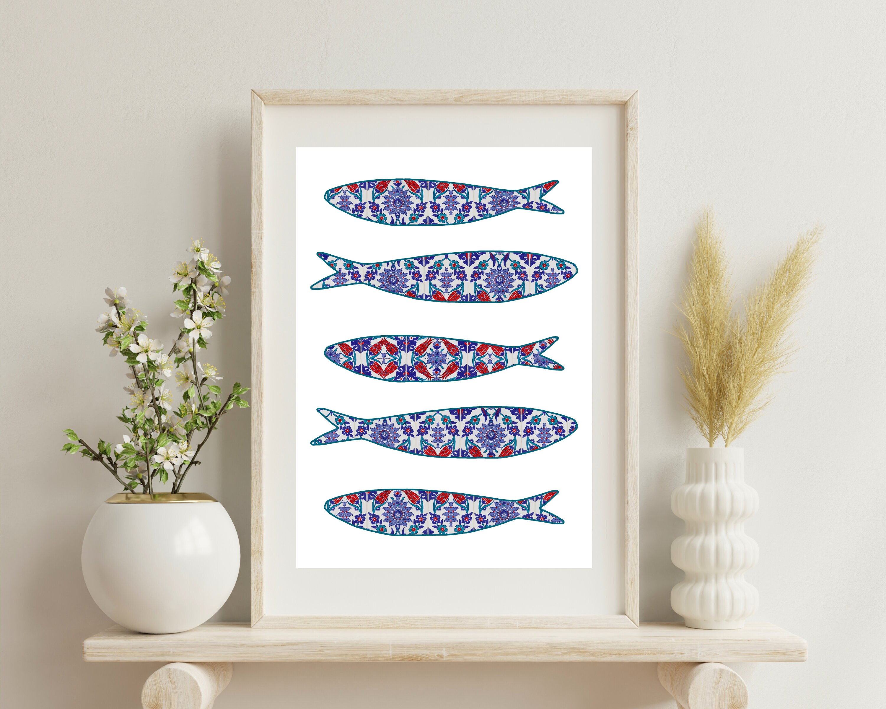 Portugal Sardine Tile Wall Art Print, Portuguese Sardine Wall Decor ...