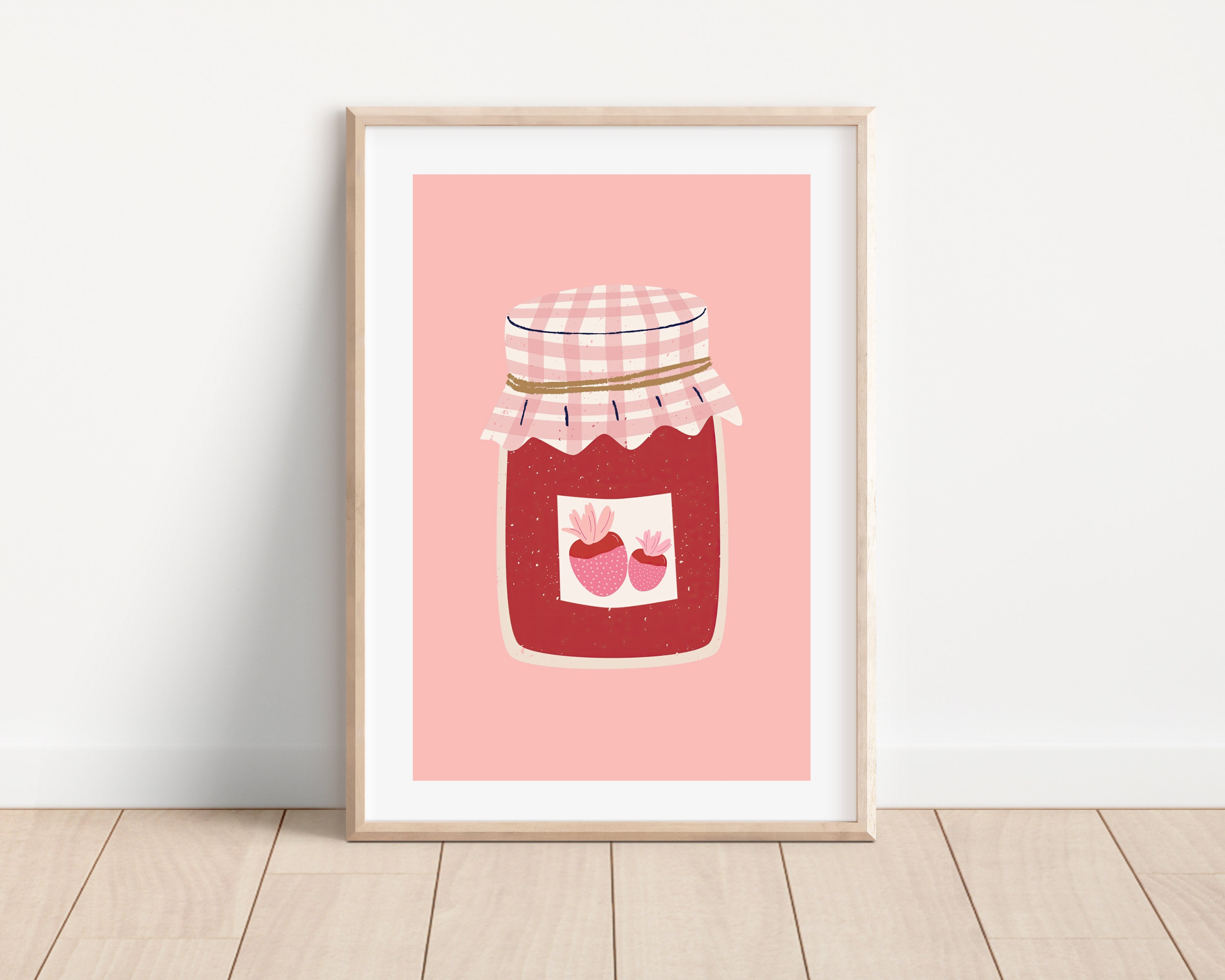 Strawberry Jam Print, Printable Jam Wall Art, Strawberries Wall Decor ...