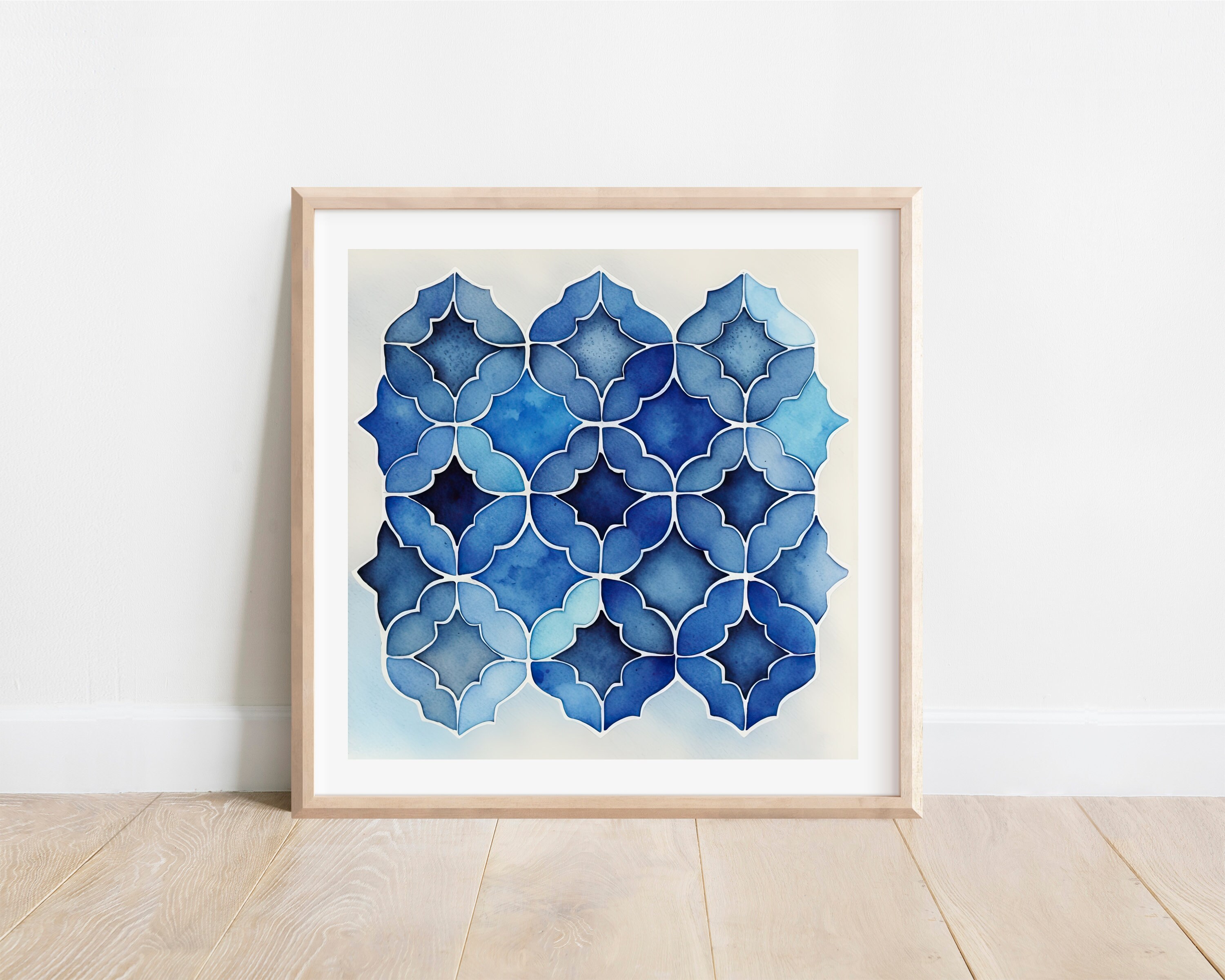 Moroccan Tile Print Moroccan Printable Wall Art Watercolor Tile Artwork ...