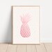 Tropical Pink Pineapple Fruit Wall Art Print, Pineapple Tropical Summer ...