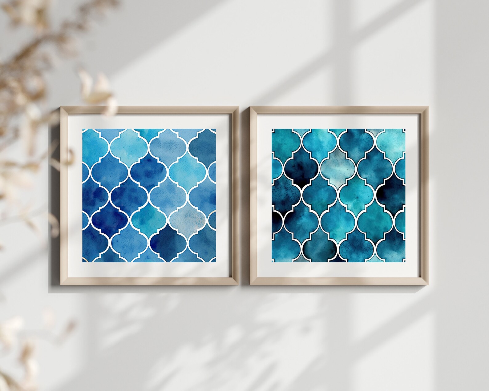 Moroccan Tile Print Moroccan Printable Wall Art Watercolor Tile Artwork ...
