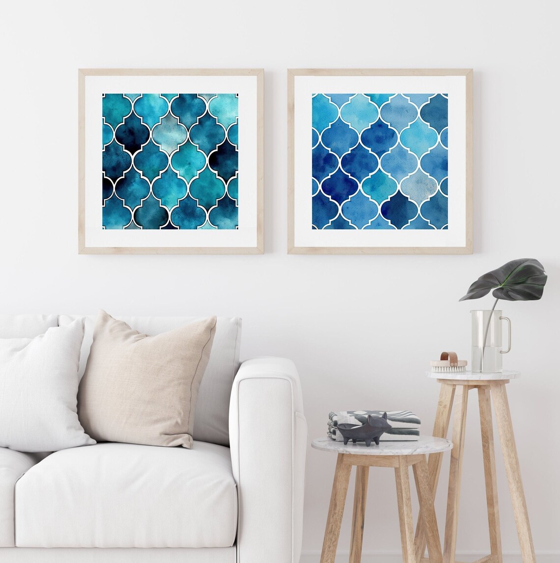 Moroccan Tile Print Moroccan Printable Wall Art Watercolor Tile Artwork ...