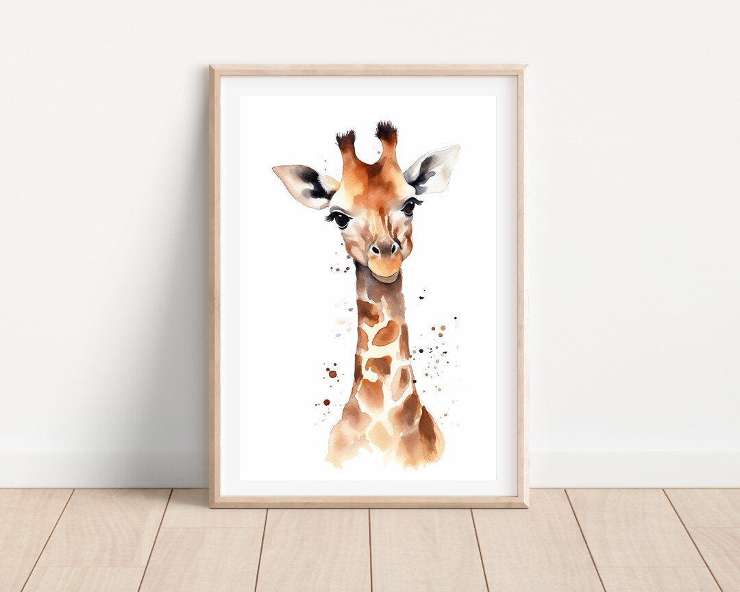 Baby Giraffe Art Print, Giraffe Nursery Wall Art, Safari Nursery Decor ...