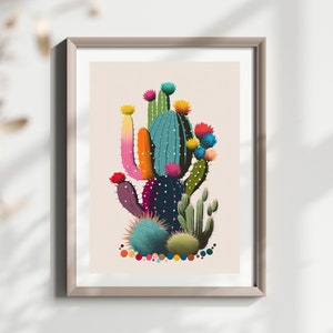 Desert Cactus Print Desert Cactus Art Desert Cactus Digital Print Art ...