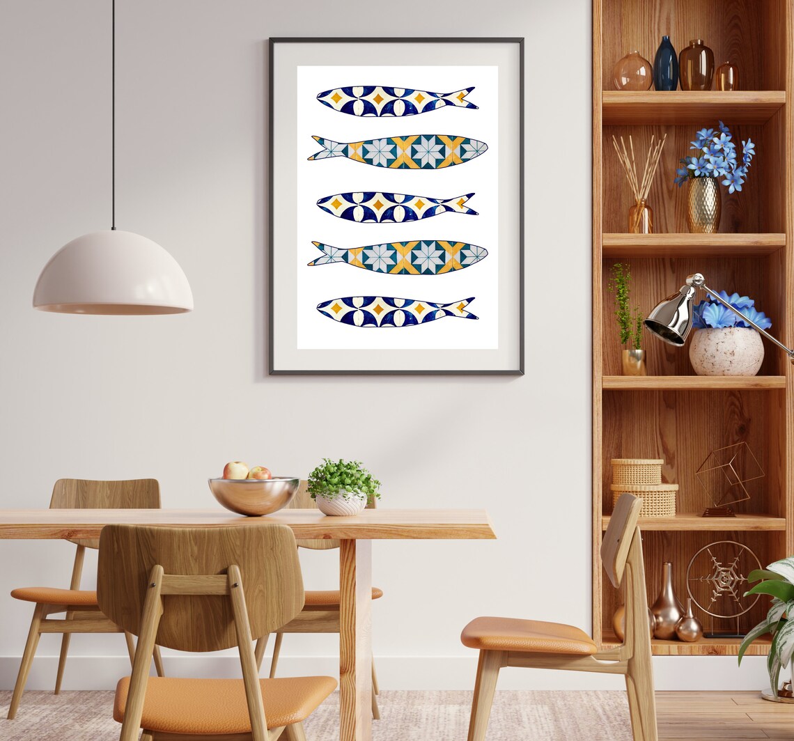 Portuguese Sardine Tile Wall Art Print Portugal Sardine Tile - Etsy