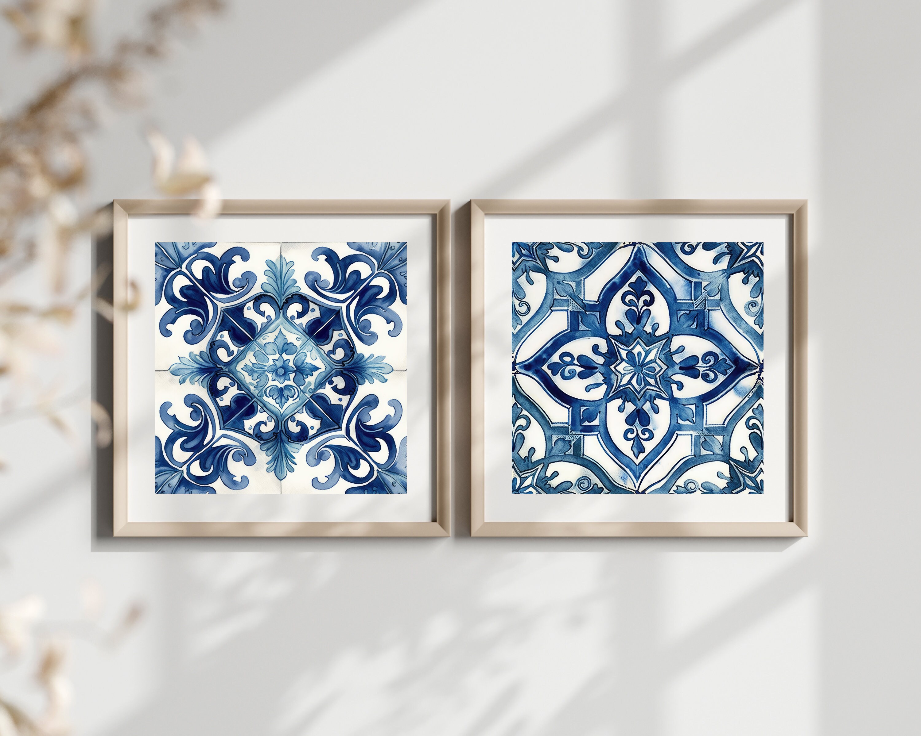 Spanish Tile Print Spanish Wall Art Watercolor Tile Artwork Spanish ...