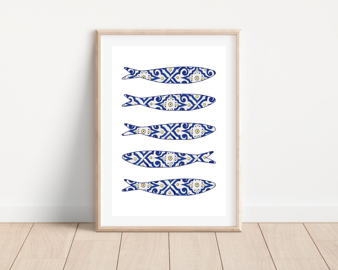Portuguese Sardine Tile Wall Art Print Portugal Sardine Wall - Etsy