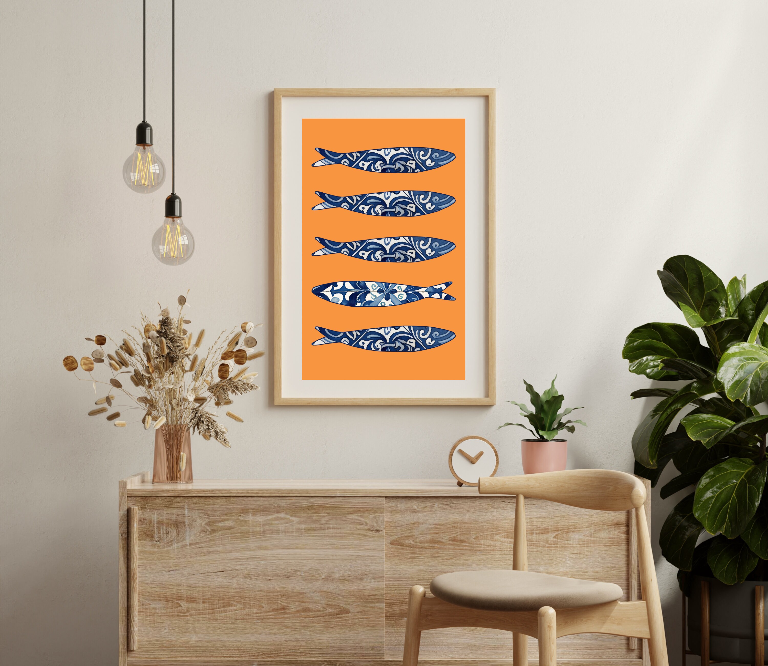 Portuguese Sardine Tile Print, Portugal Tile Art, Portuguese Wall Art ...